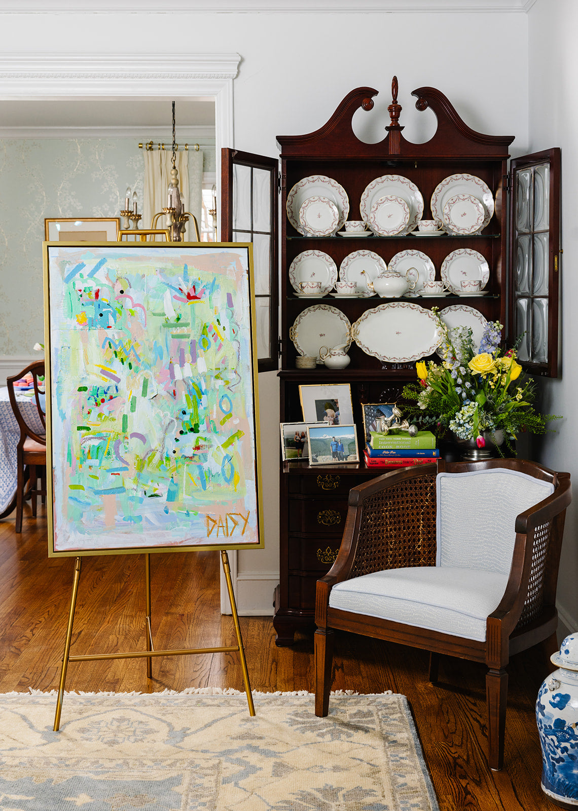 24x24 "Bowl Full Of Flowers I" Original Abstract Painting | Megan Daisy ...