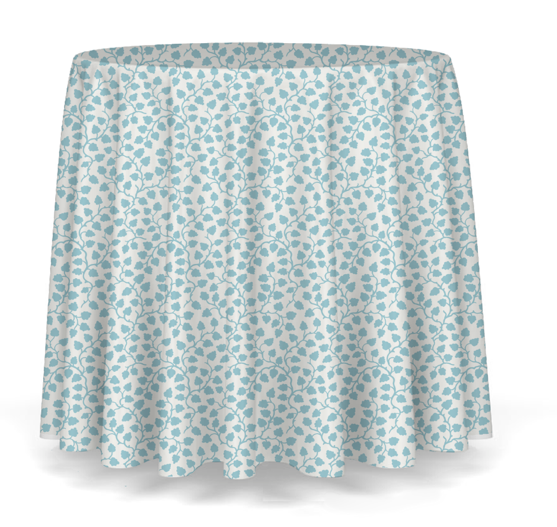Audrey 90" round table skirt Light Blue) – megandaisymilner